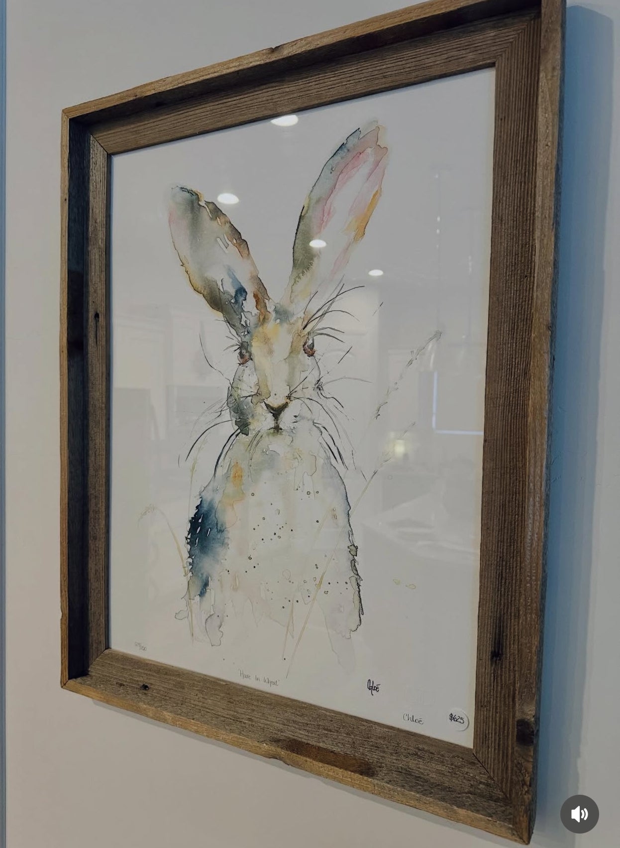 Framed Hare In Wheat – Chloe Duncan Watercolours