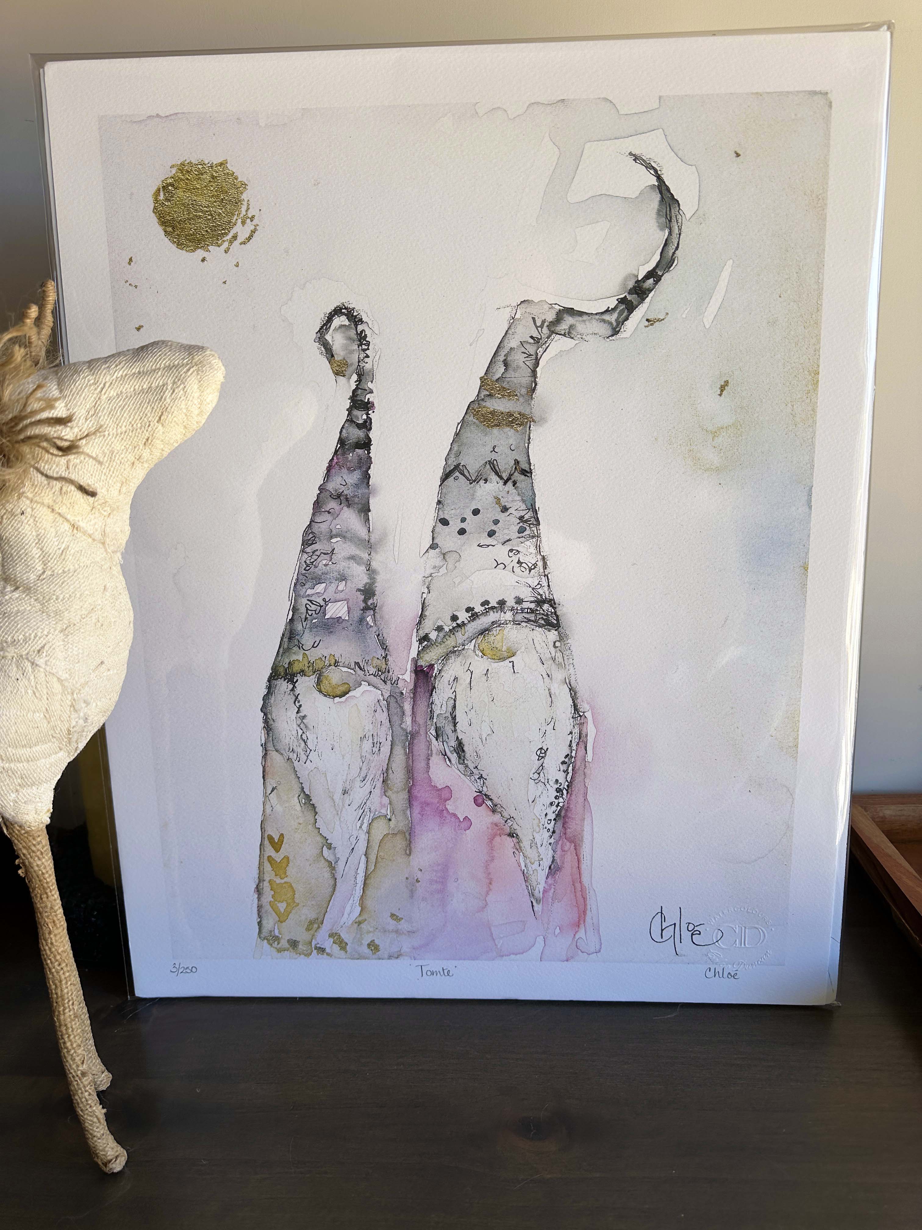 Tomte | Christmas Gnome Giclee Print – Chloe Duncan Watercolours